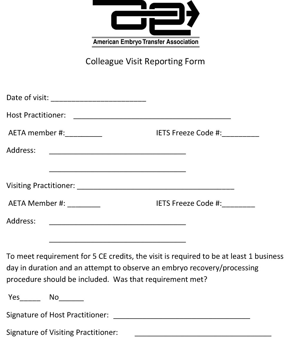 Colleague Visit Forms